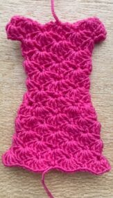 Free Barbie doll crochet clothes patterns - Shell stitch dress, tops ...
