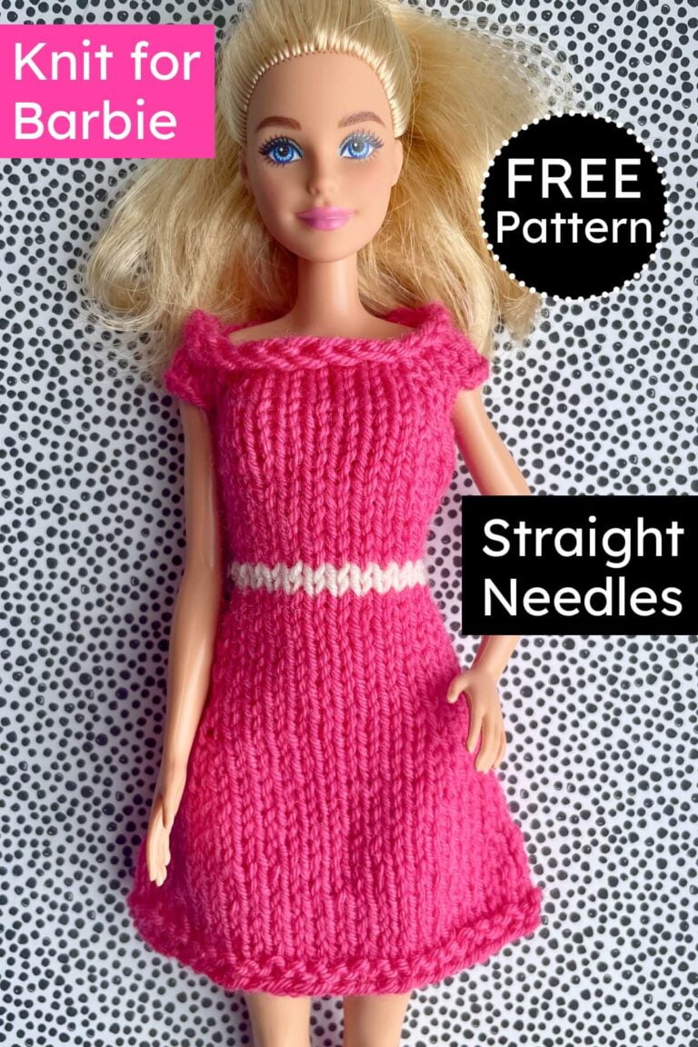 Free Barbie doll dress Knitting Pattern for Straight Needles - Craft Fix