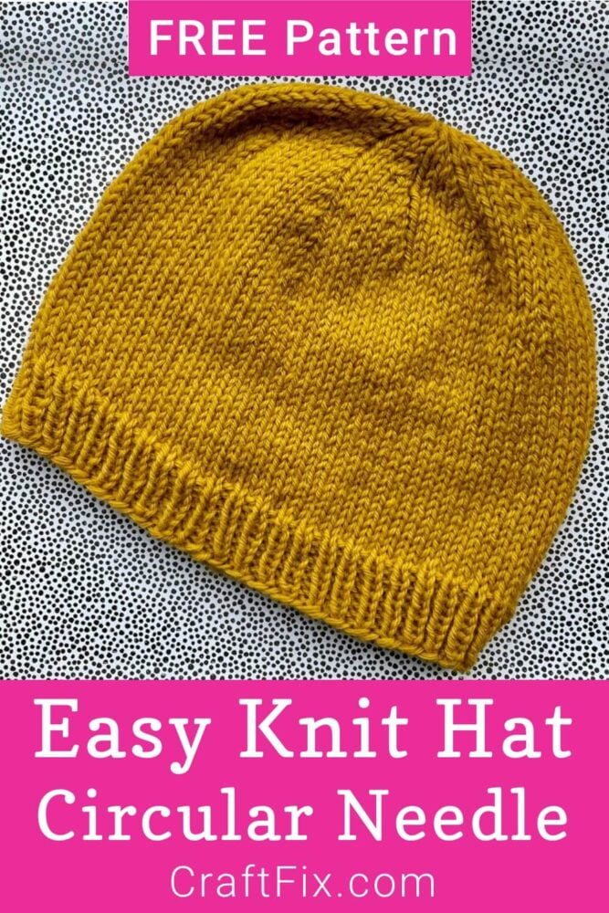Free Easy Knit Beanie Hat Pattern (8 Sizes) for Circular Needle - Craft Fix