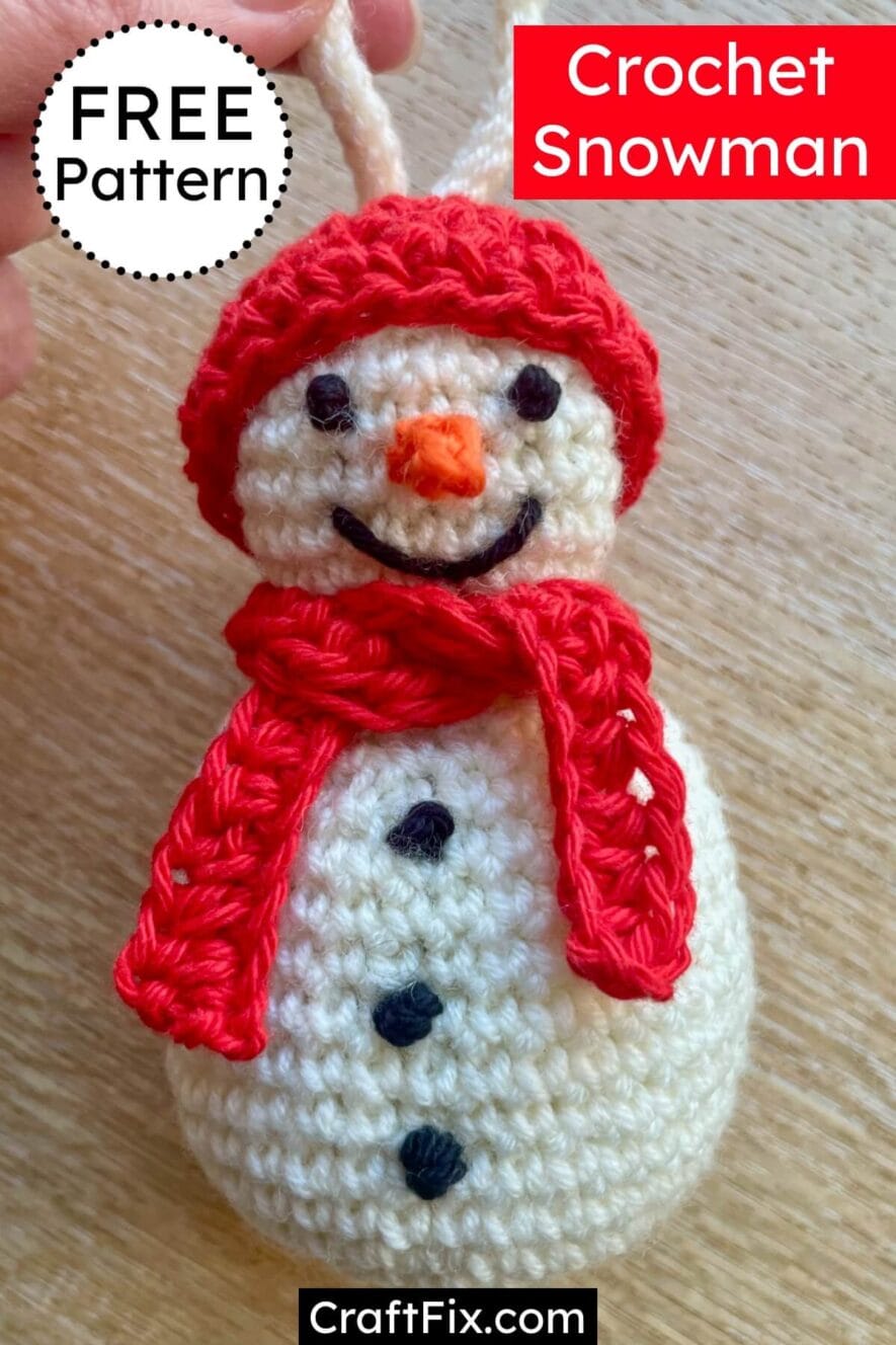 Free Mini Snowman Ornament Crochet Pattern - Craft Fix