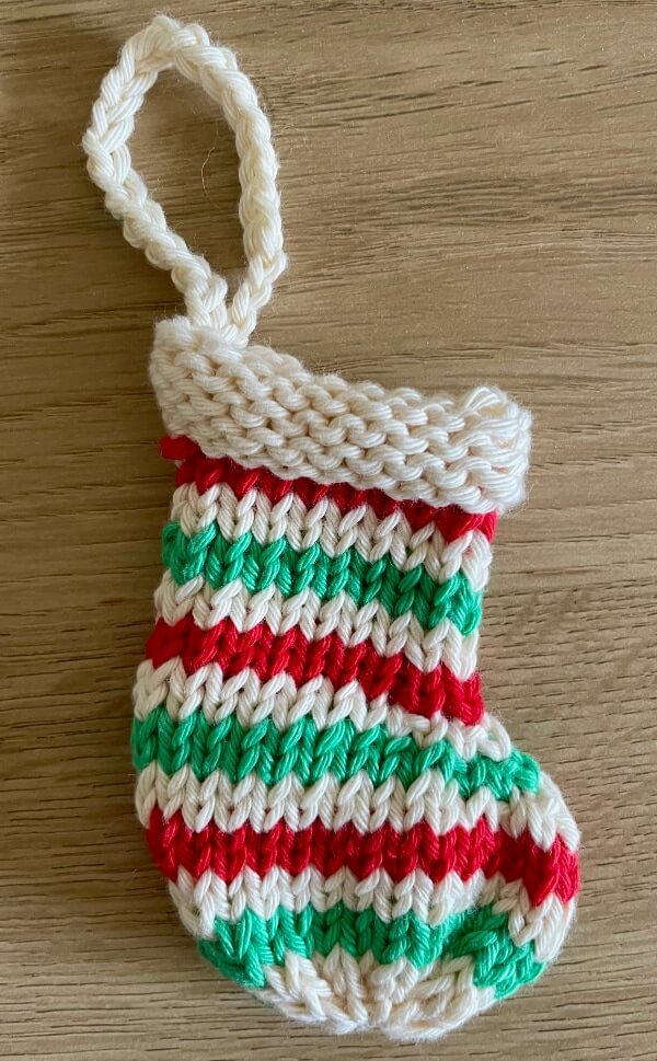 Easy Knitted Mini Christmas Stocking (Free Pattern) - Craft Fix